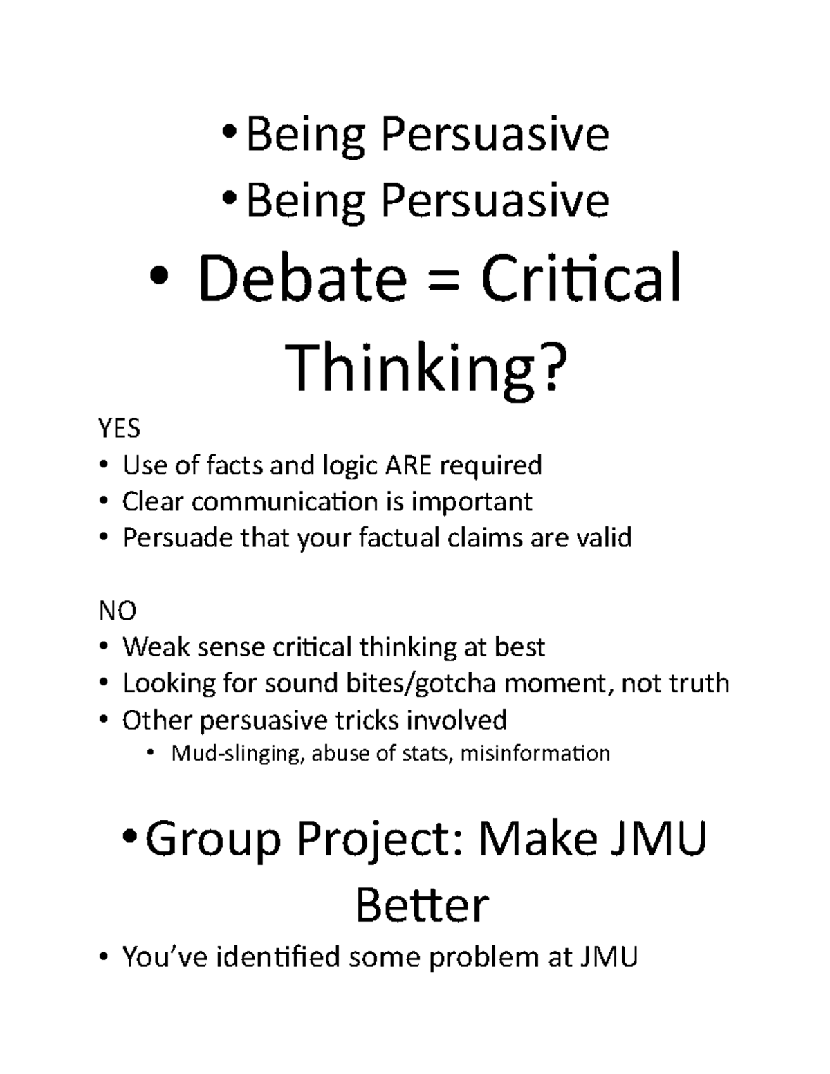 Being Persuasive - • Being Persuasive • Being Persuasive • Debate ...
