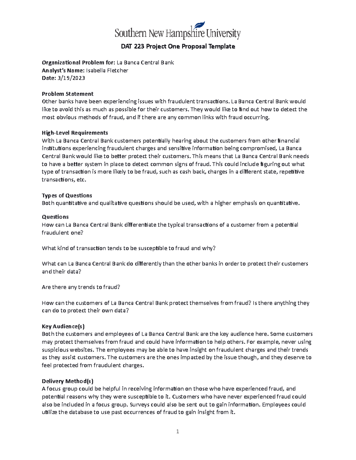 DAT 223 Project One Proposal Template - DAT 223 Project One Proposal ...