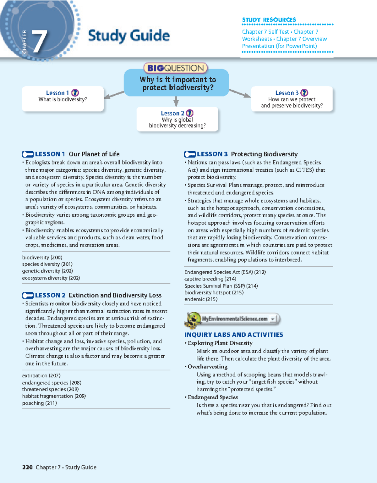 [env ch7 - sg review - for intro to envi sci - Chapter 7 ####### 220 ...