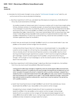 D253 task 1 - Task 1 - I have used honesty throughout my professional ...