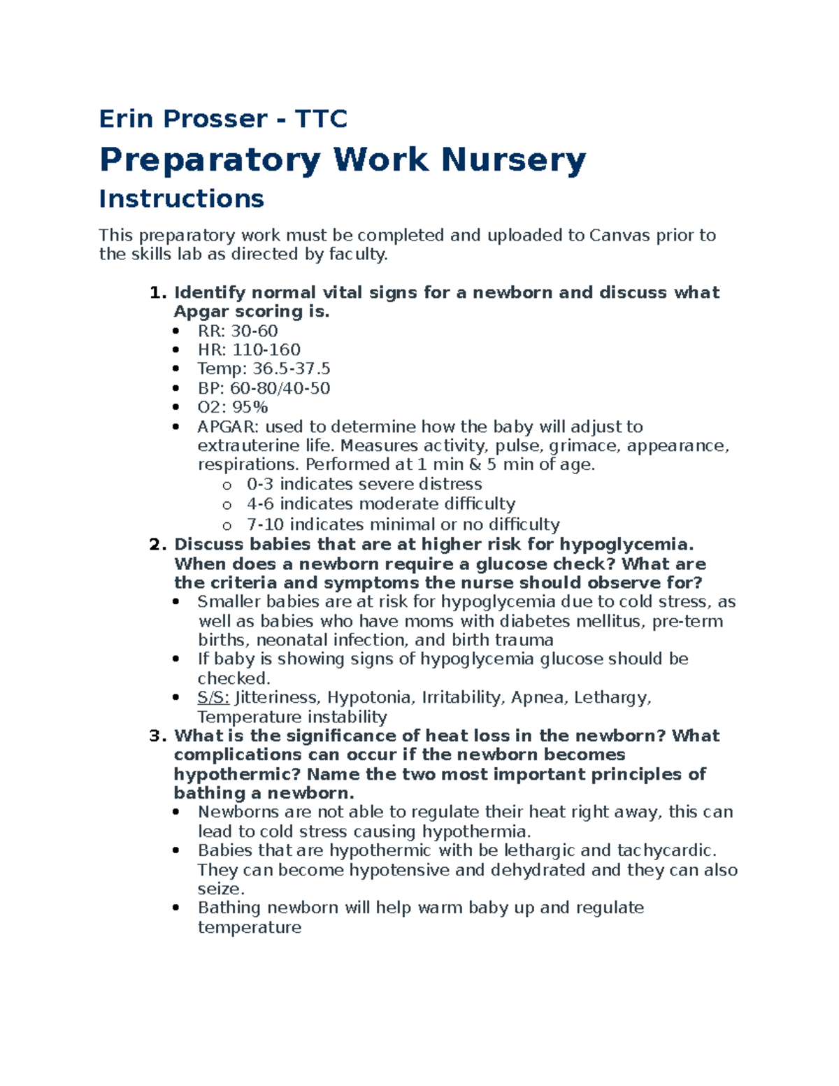 Preparatory Work Nursery - Erin Prosser - TTC Preparatory Work Nursery ...