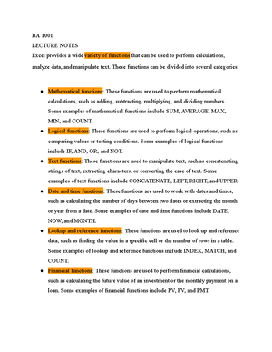 Structured Referencing - BA 1001 LECTURE NOTES Structured referencing ...