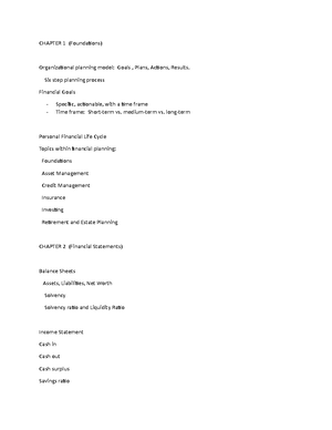 Chapter 11 notes FIN - Chapter 11 notes ⁃ health insurance is one way ...