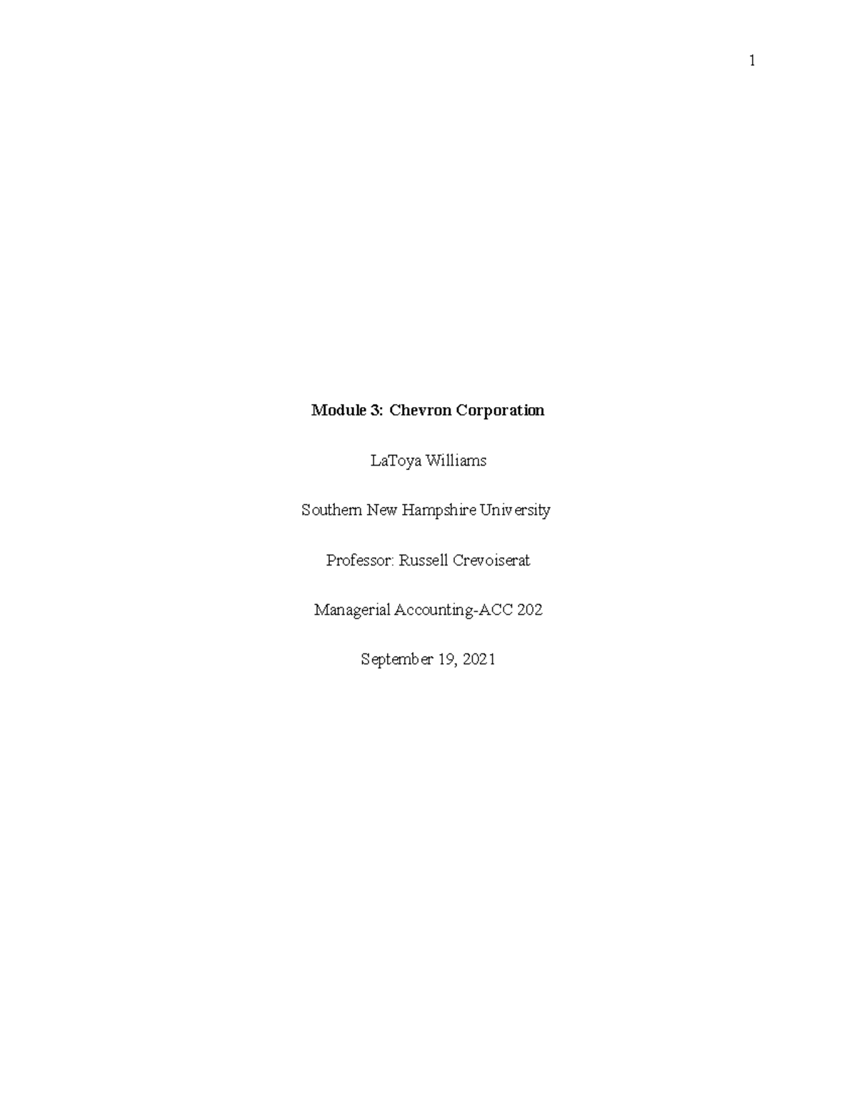 Module 3 - Essay on Chevron - grade was A - Module 3: Chevron ...