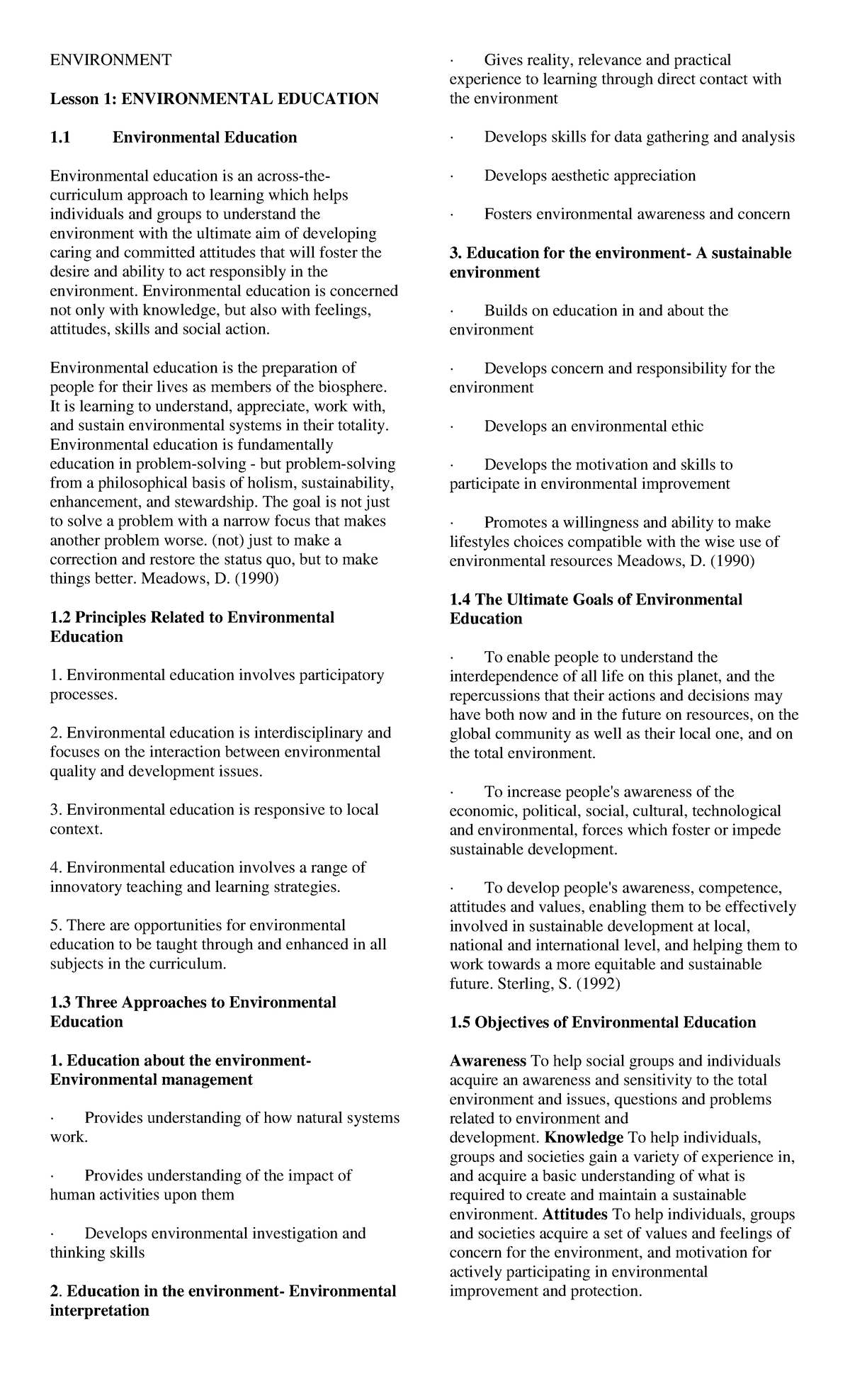 NSTP- Finals - Gyyhhjk - ENVIRONMENT Lesson 1: ENVIRONMENTAL EDUCATION ...