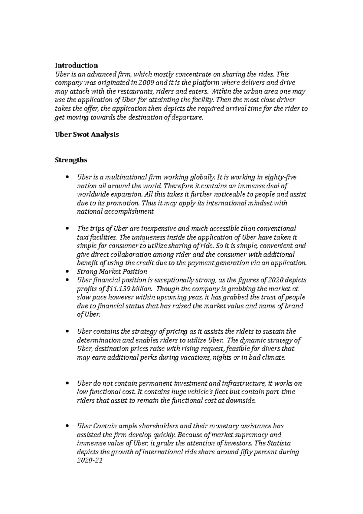 Uber mandatory assignment - Eng - Studocu