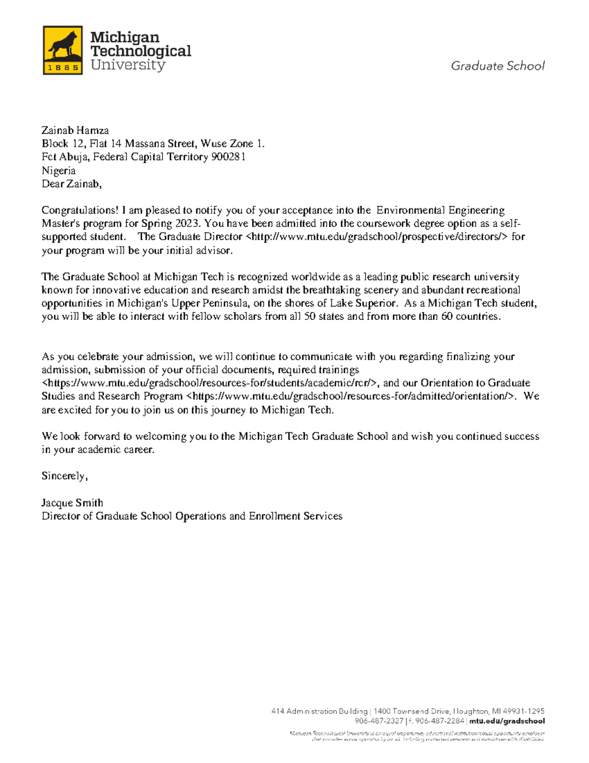 Letter - Computer science is the study of computation, automation, and information. ... - Zainab ...