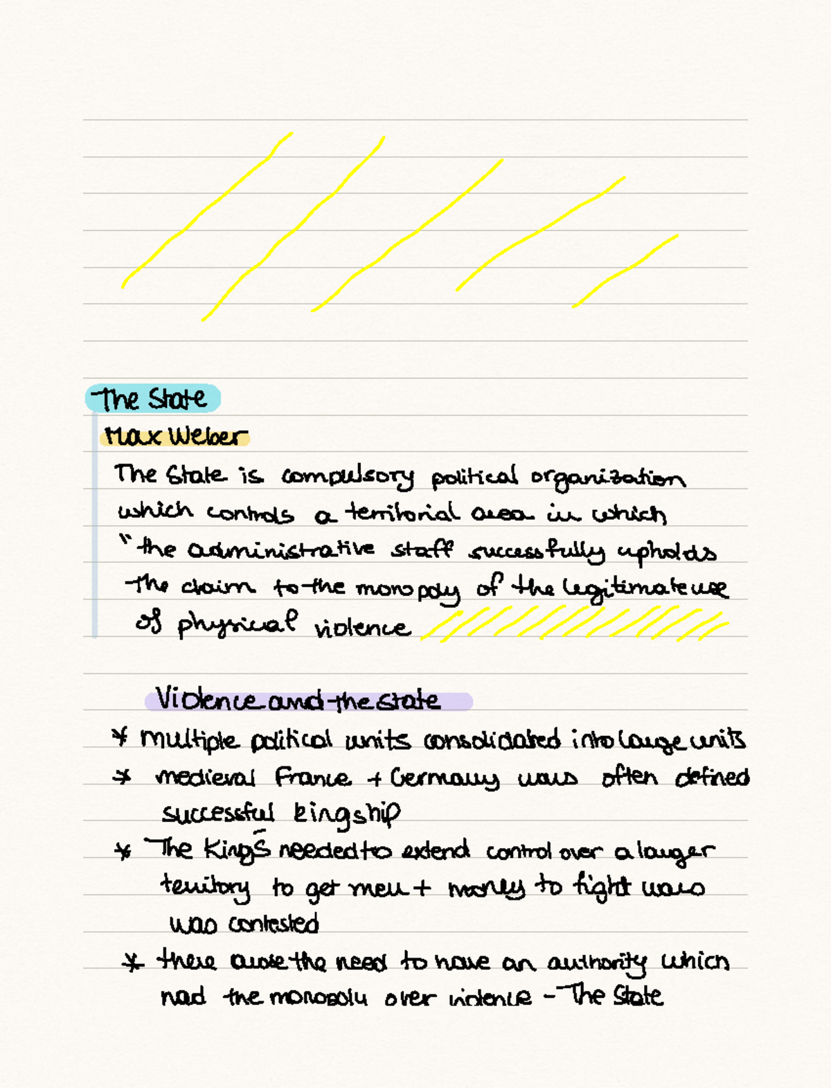 Lec 3 THE STATE - The state ####### Max Weber The ####### State is ...