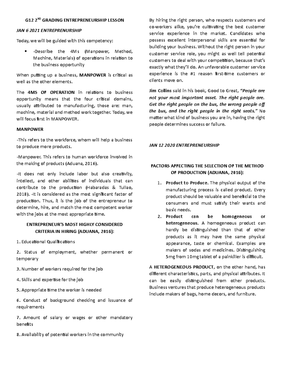 G12 2ND Grading Entrepreneurship Lesson - G12 2ND GRADING ...