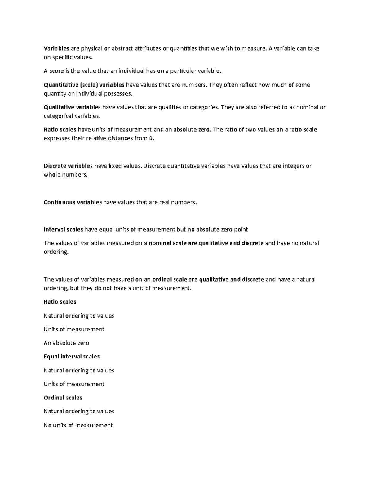 315 keyterms - Key terminologies needed for Psyc 315 (Statistical analysis 1) - Variables are ...