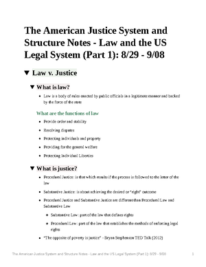The American Justice System and Structure Notes - Federal and State ...
