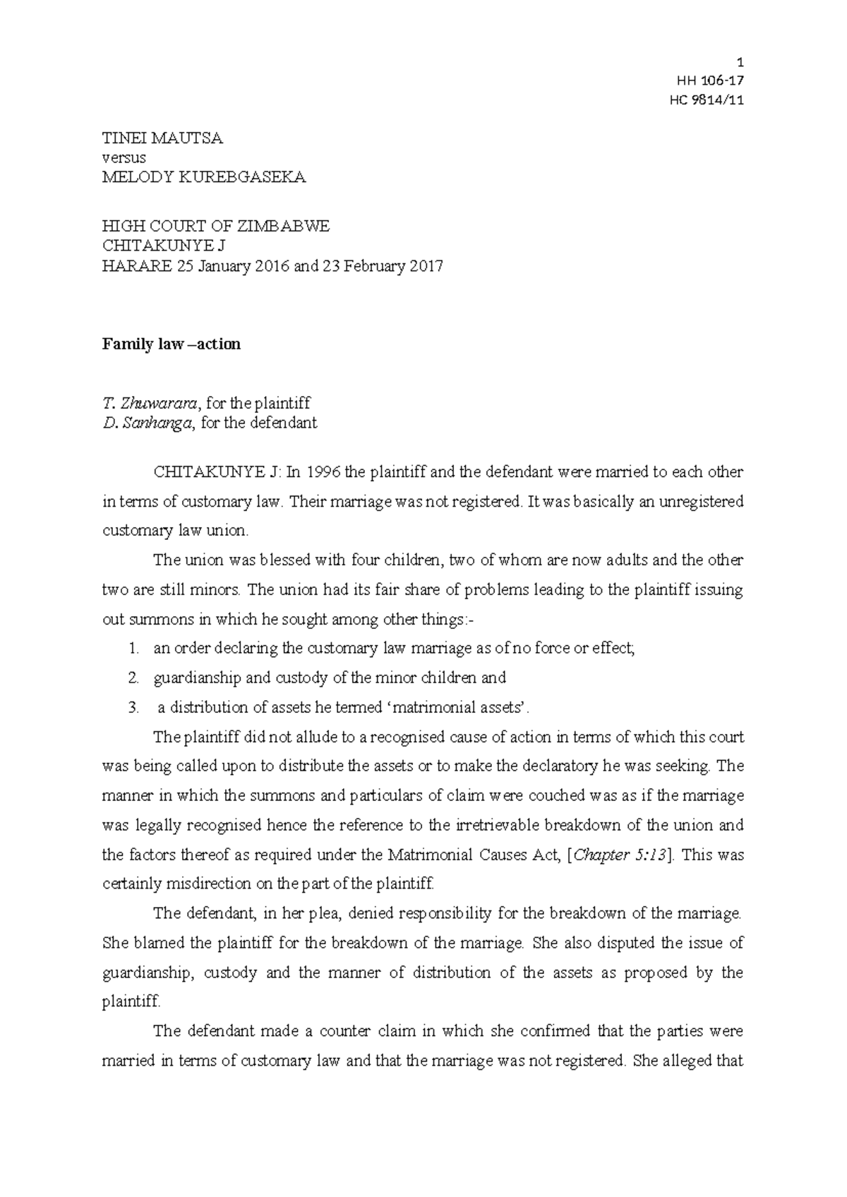 Tinei Mautsa - Good notes - HH 106- HC 9814/ TINEI MAUTSA versus MELODY ...