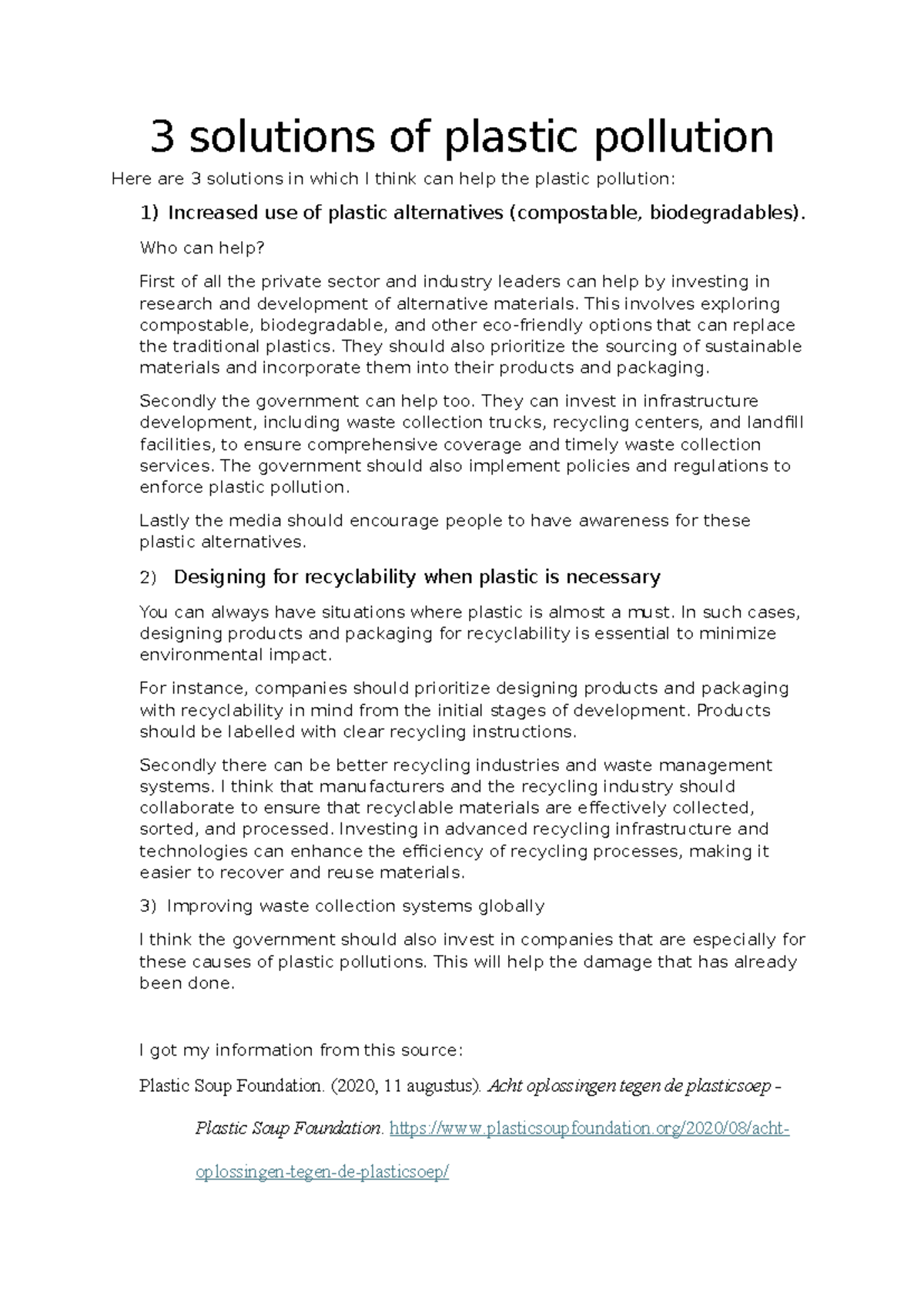 3 solutions of plastic pollution - 3 solutions of plastic pollution ...