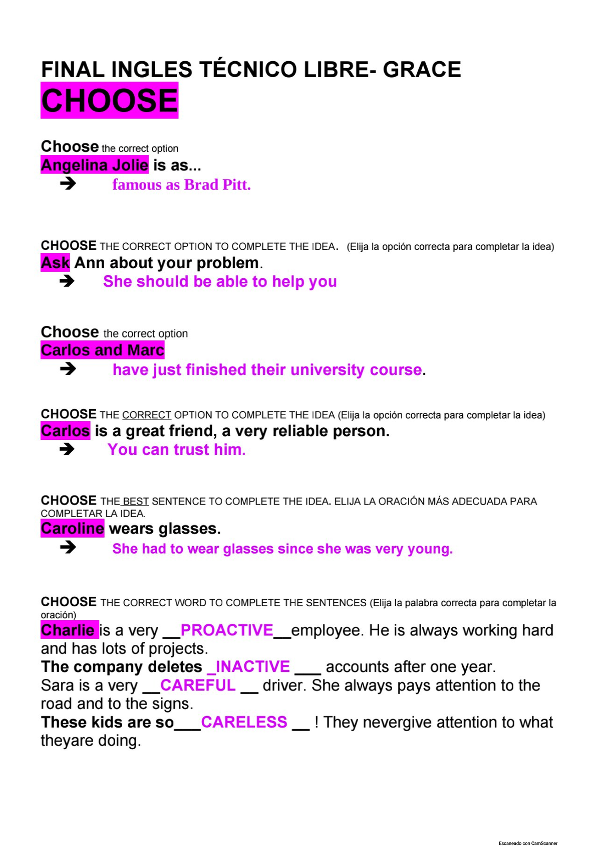 WORD Final Libre- I Ngles Tecnico- verano 2021- Grace .docx VER (1) - INGLES TECNICO - Studocu