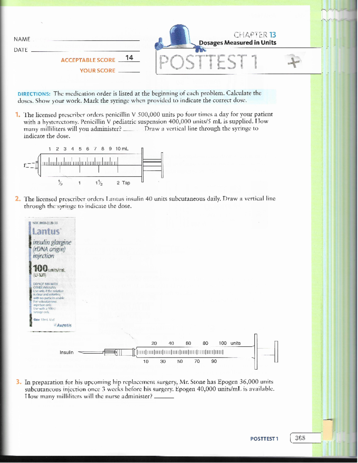 Ogden Ch 13 Posttests - Dosage Calculation Chapter End Post Test for ...