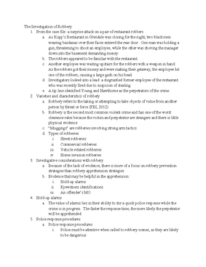 Chapter 13 - class notes - The investigation of burglary, vehicle theft ...