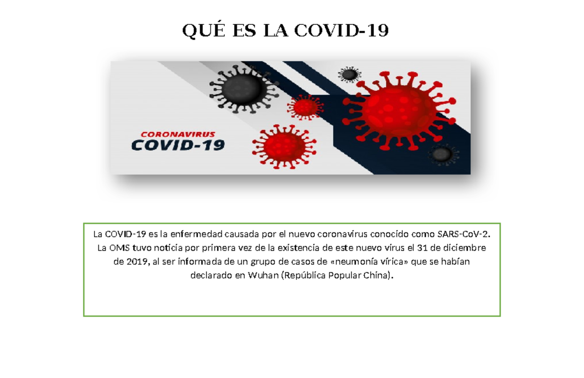 QUÉ ES LA Covid #1 - historia - QUÉ ES LA COVID- La COVID-19 es la ...