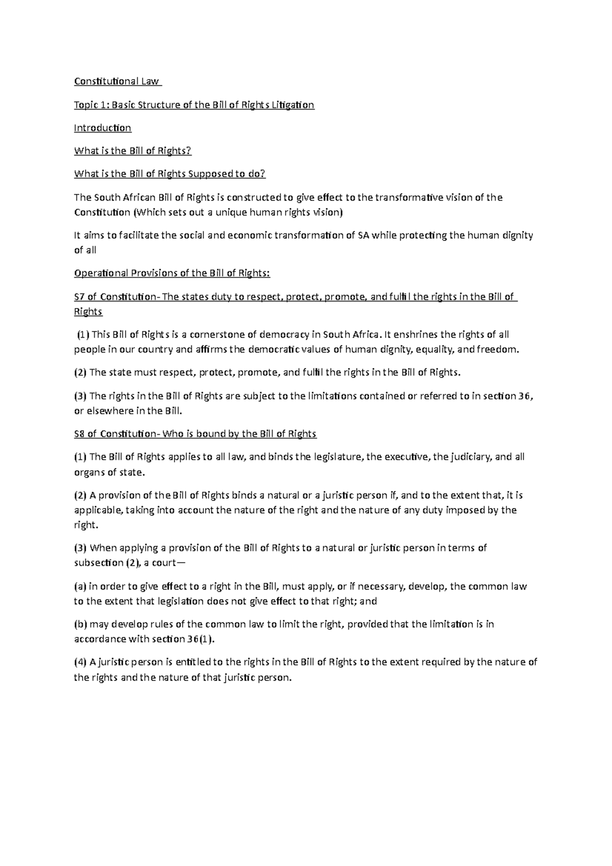 Constitutional Law Topic 1 Summaries - Constitutional Law Topic 1 ...