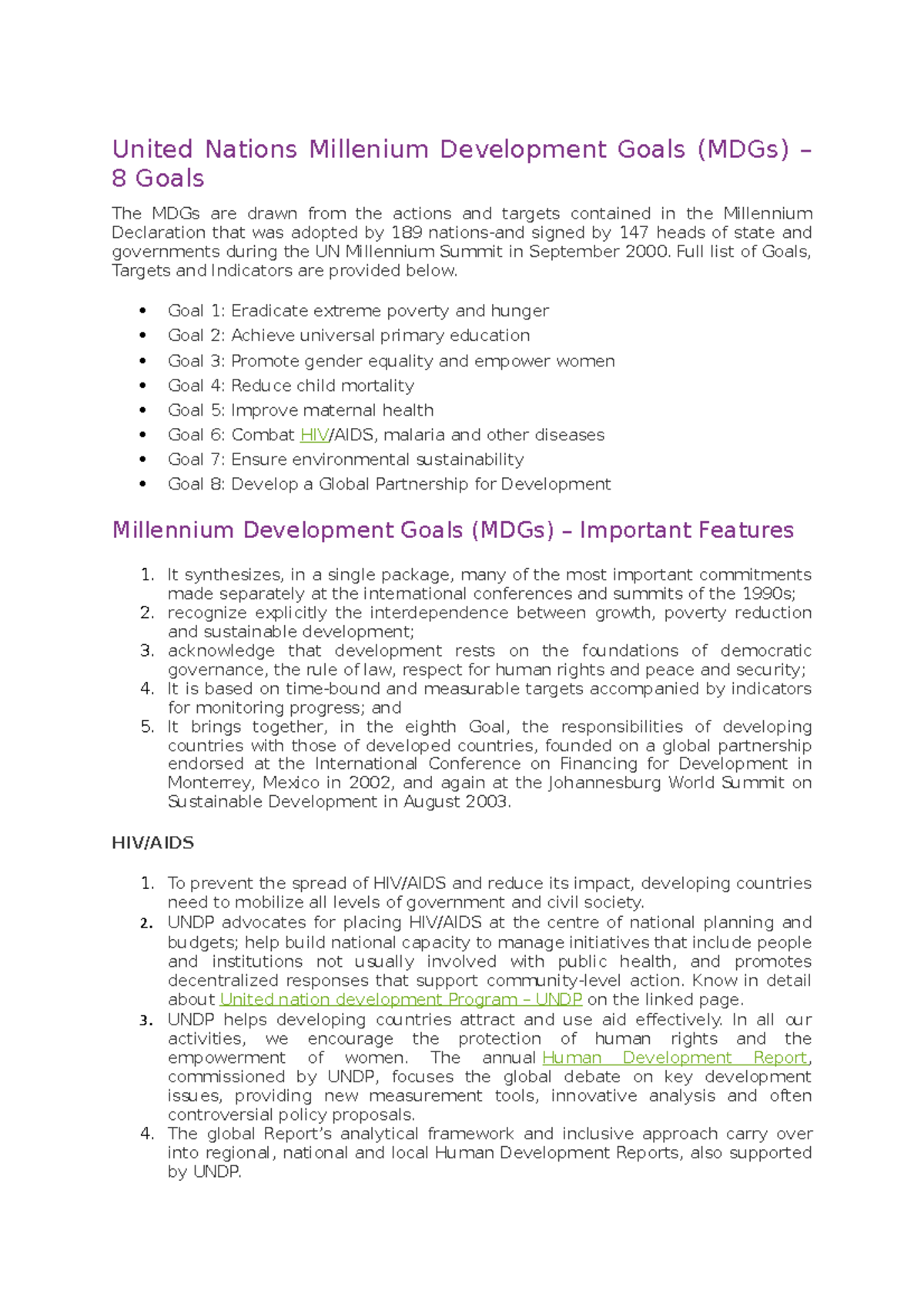 Millenium development goals - Goal 1: Eradicate extreme poverty and ...