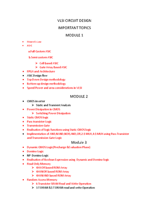 vlsi circuit design - ECT 304 - KTU - Studocu
