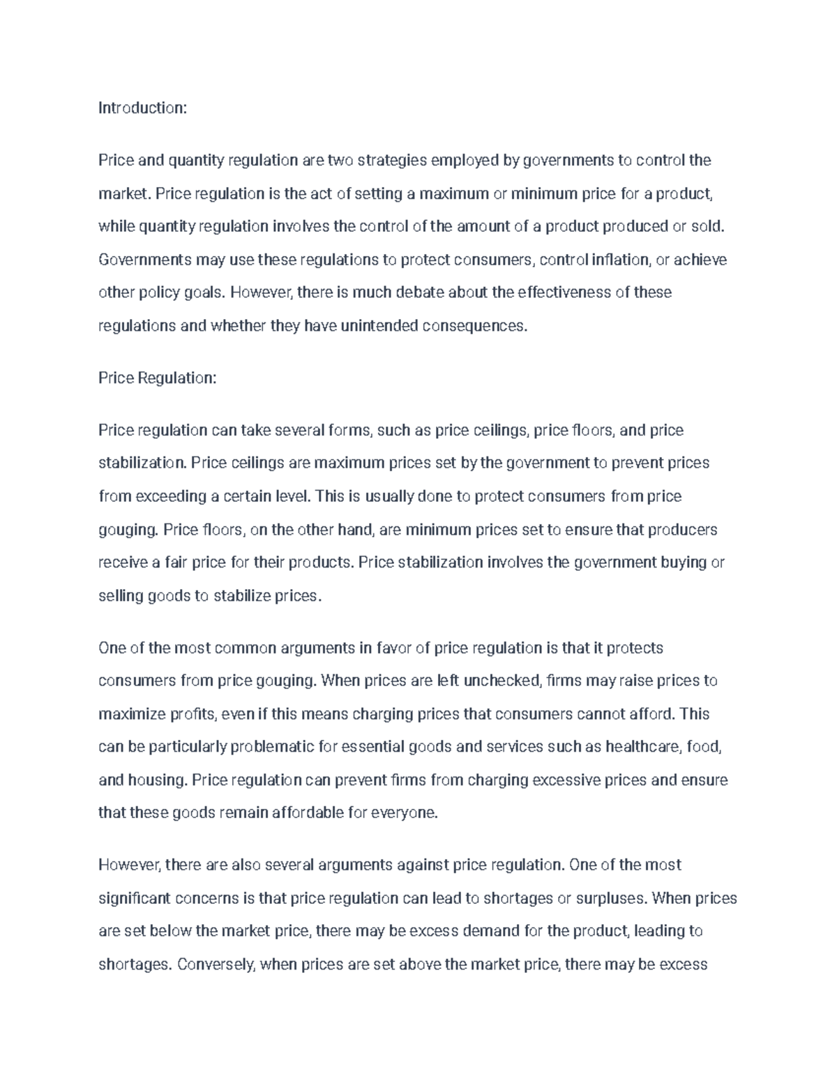 ECON1010 important lecture notes 33 - Introduction: Price and quantity ...