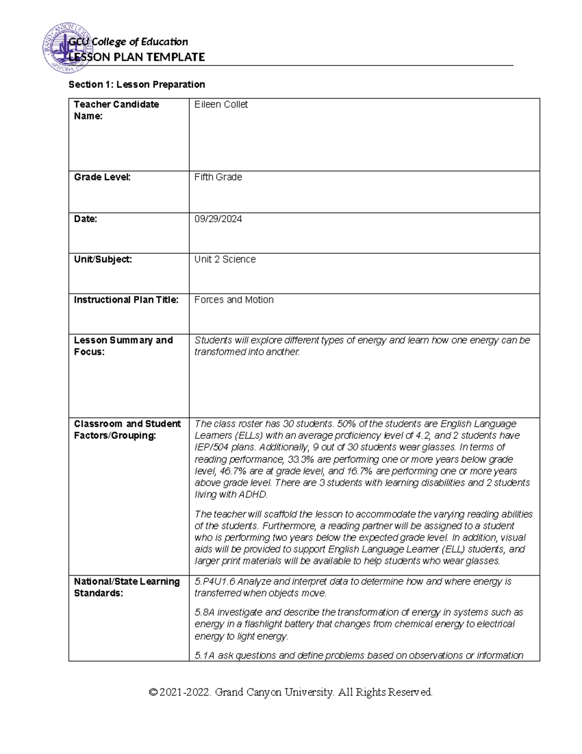 Coe-lesson-plan-template ECollet - LESSON PLAN TEMPLATE Section 1 ...