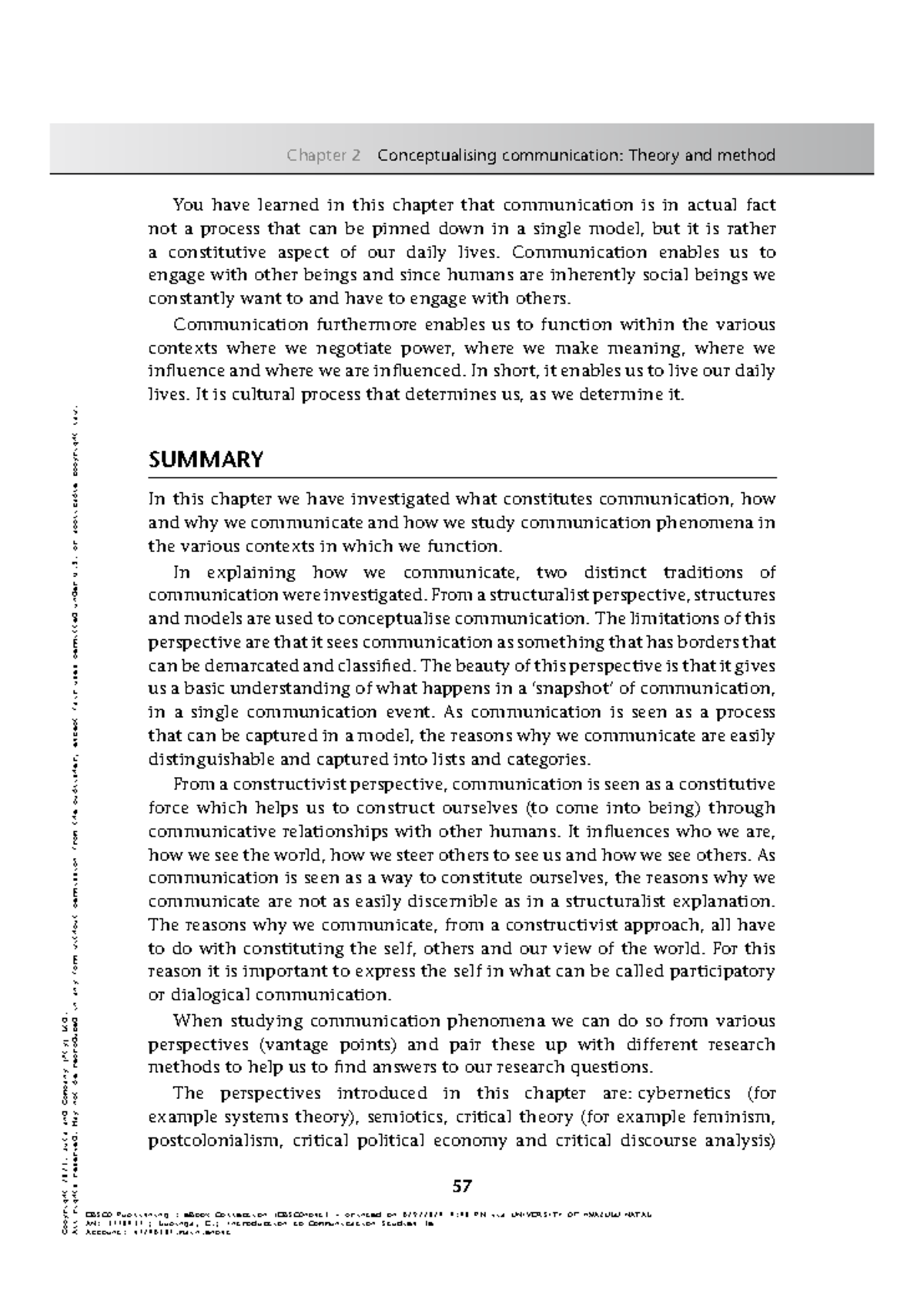 Lubinga E 2023 Summary Introduction To Communi - 57 Chapter 2 ...