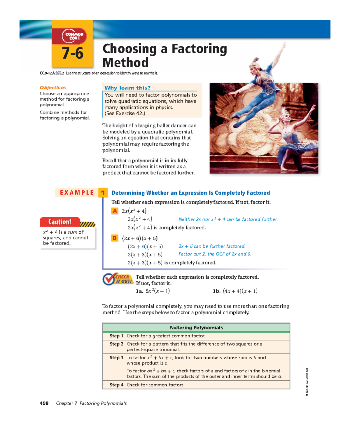 Chapter 7 Section 6 - paper - Choosing a Factoring Method Objectives ...