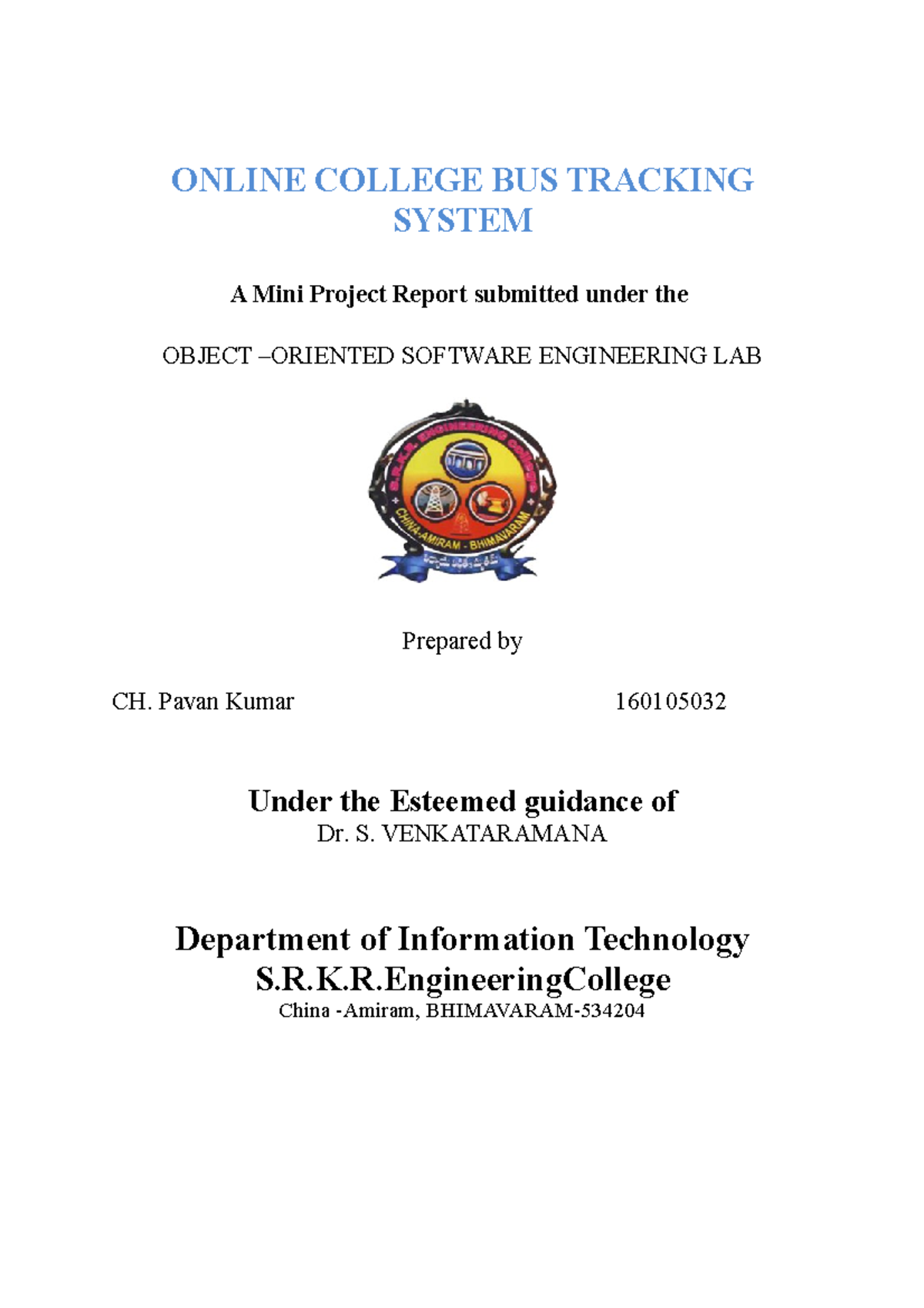 College Bus Tracking System Documentatio - ONLINE COLLEGE BUS TRACKING ...