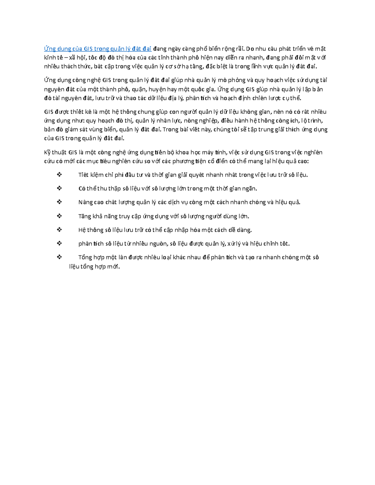 Ứng dụng của GIS trong quản lý đất đai đang ngày càng phổ biển rộng rãi - Ứng d ng c a GIS trong ...