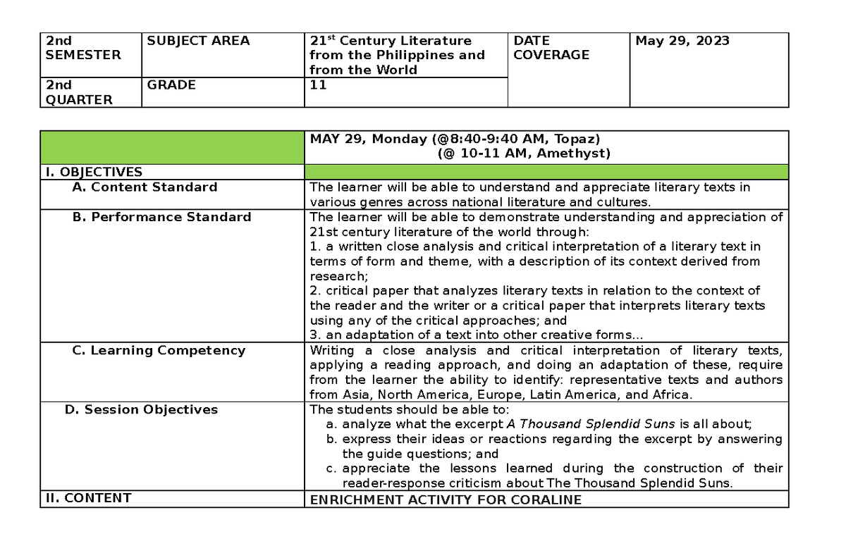 DAY 2 - Lesson plan on how to make a reader response essay - 2nd ...