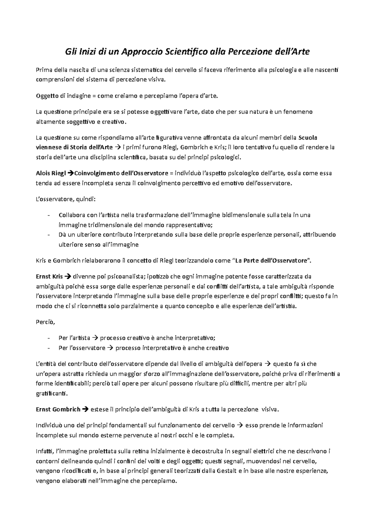 Capitolo 2- Gli Inizi di un Approccio Scientifico alla Percezione dell ...