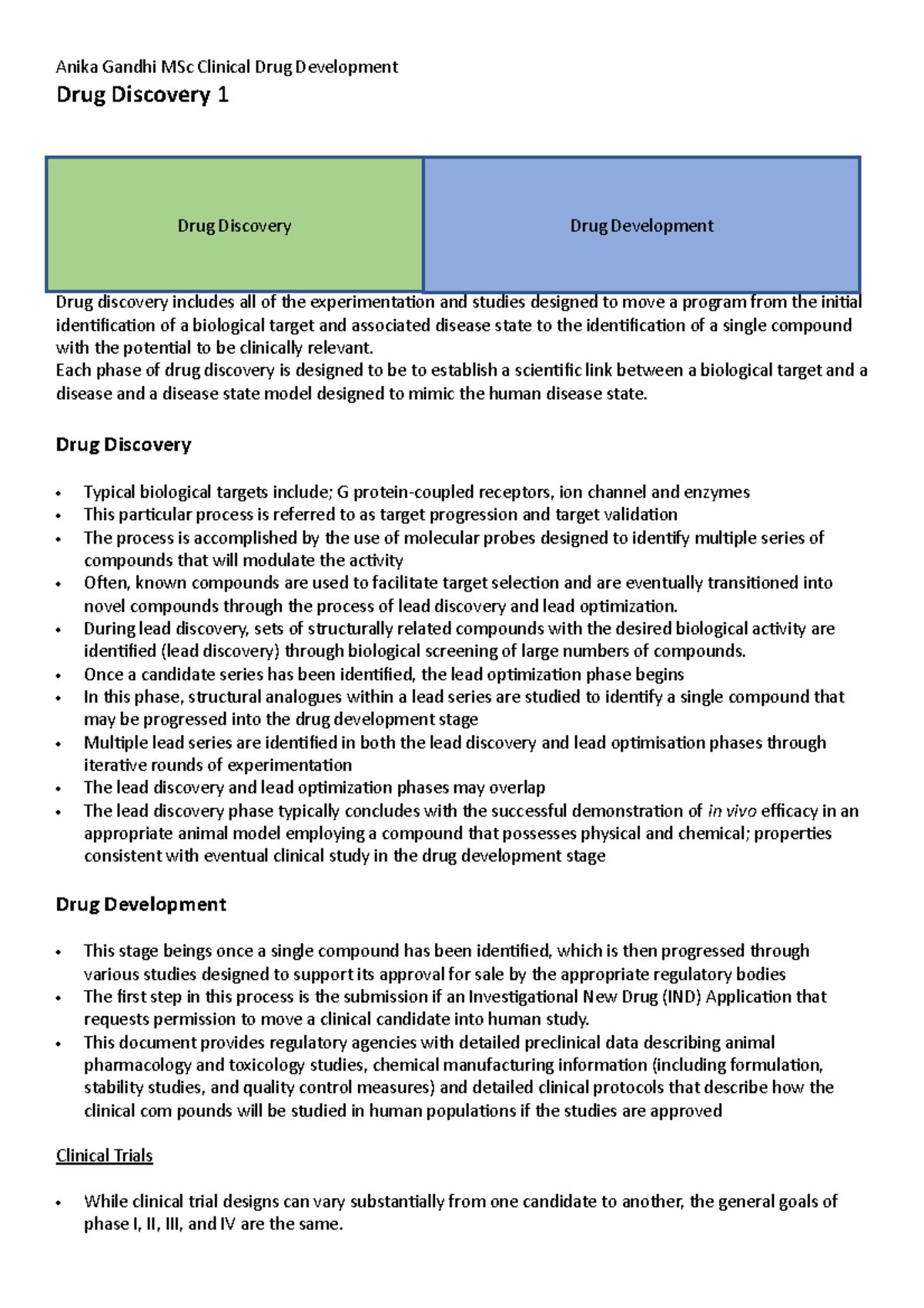 Drug Discovery 1 Overview - Drug Discovery 1 Drug discovery includes ...