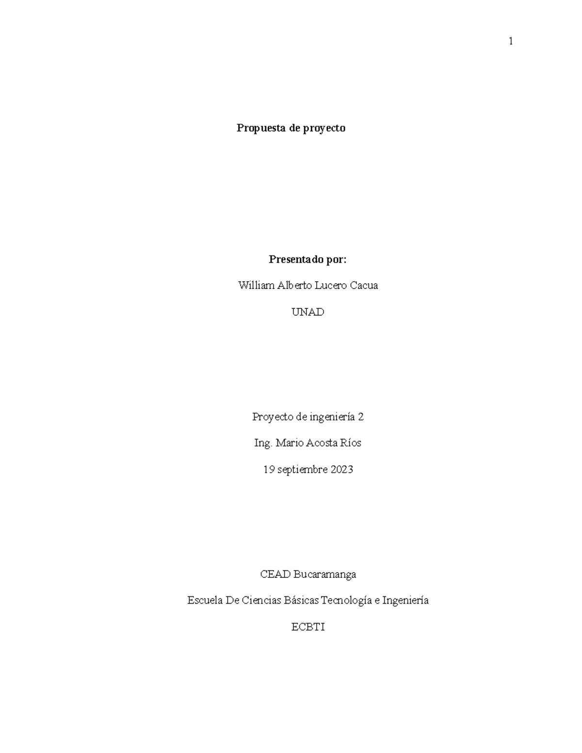 William Lucero Propuesta proyecto - Propuesta de proyecto Presentado ...