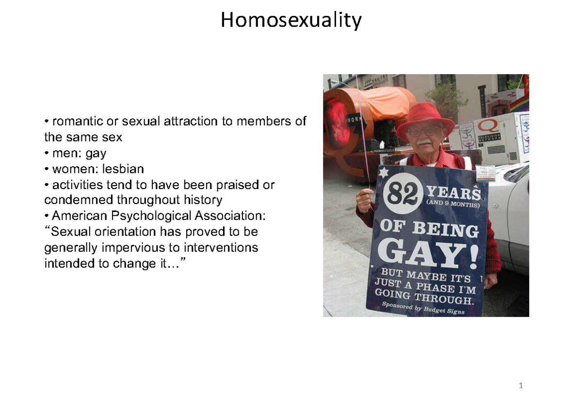 Sexuality 2021 Lecture Notes - Homosexuality romantic or sexual ...