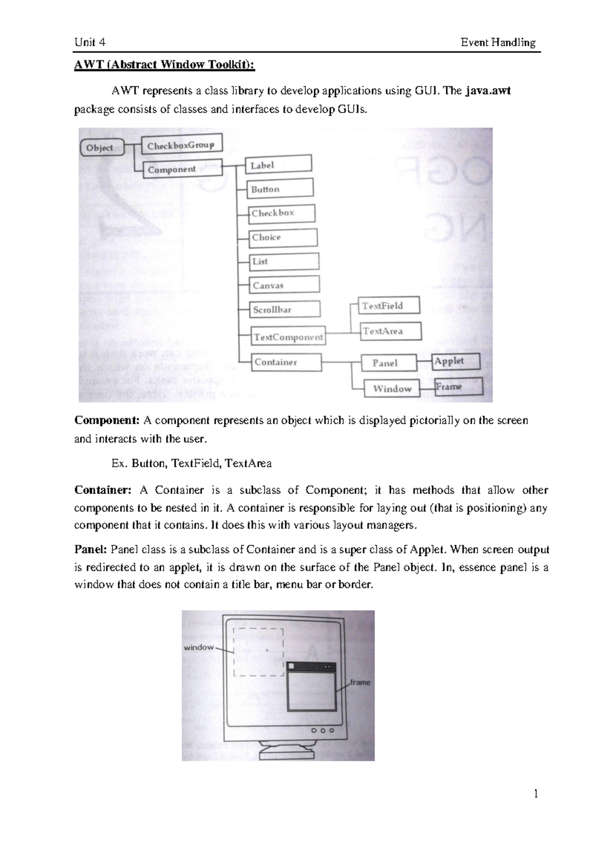 Unit IV - Database management system notes - AWT (Abstract Window ...