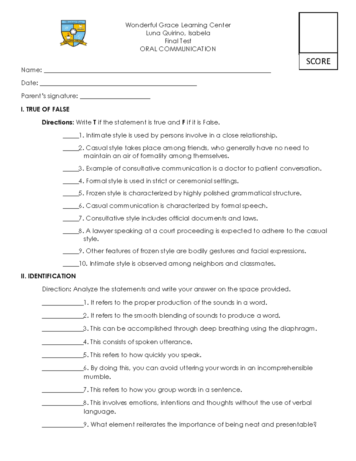 G11 Final Exam.pdf pdf - eXAM - Wonderful Grace Learning Center Luna ...