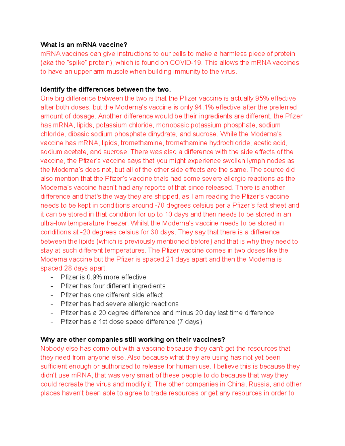 Covid-19 vaccinations assignment - What is an mRNA vaccine? mRNA ...