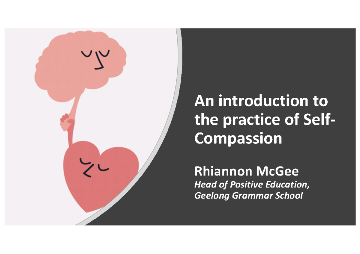 WMP Self-Compasion Lecture 2020 handout - An introduction to the ...