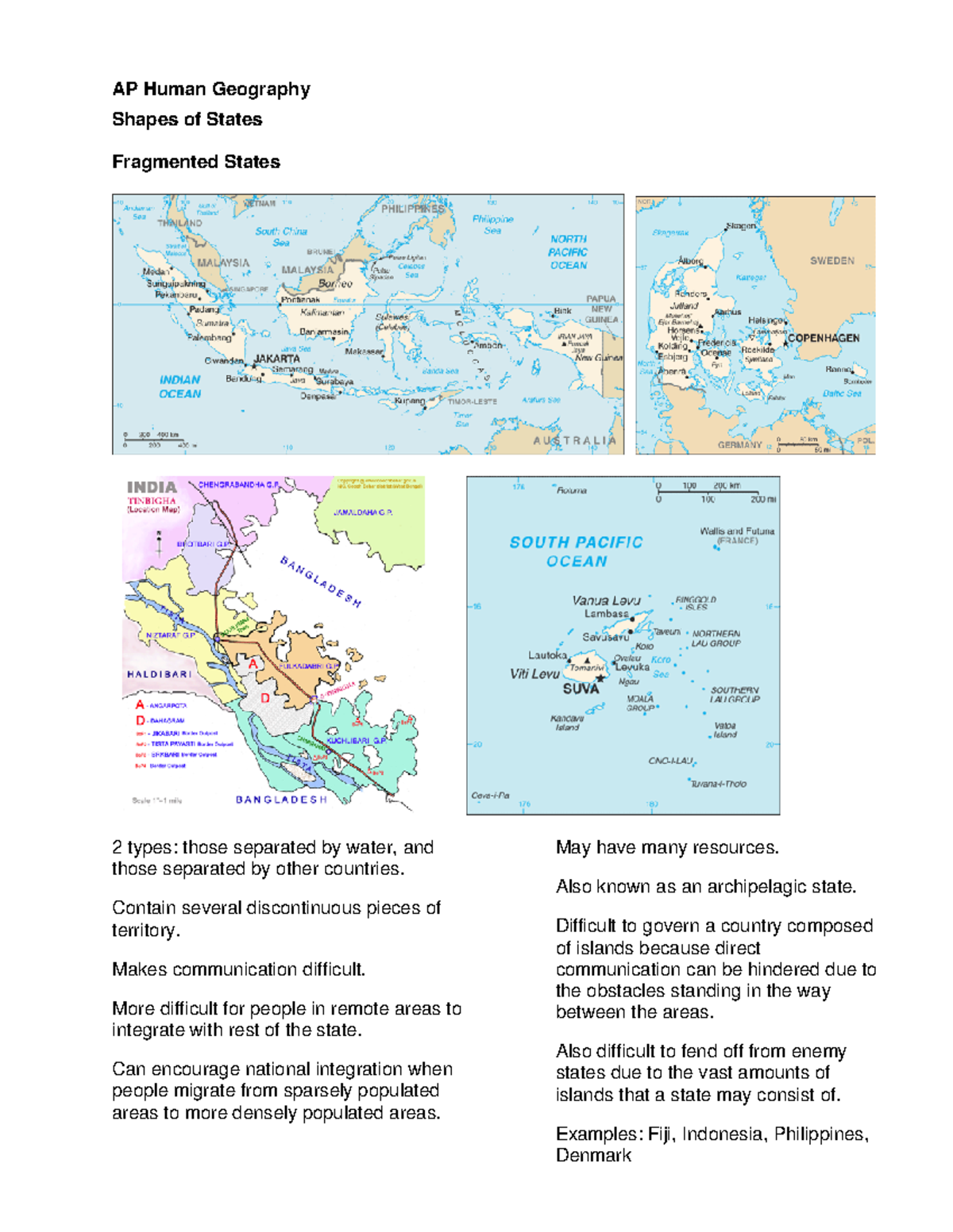 Shapes of States - AP Human Geography Shapes of States Fragmented ...