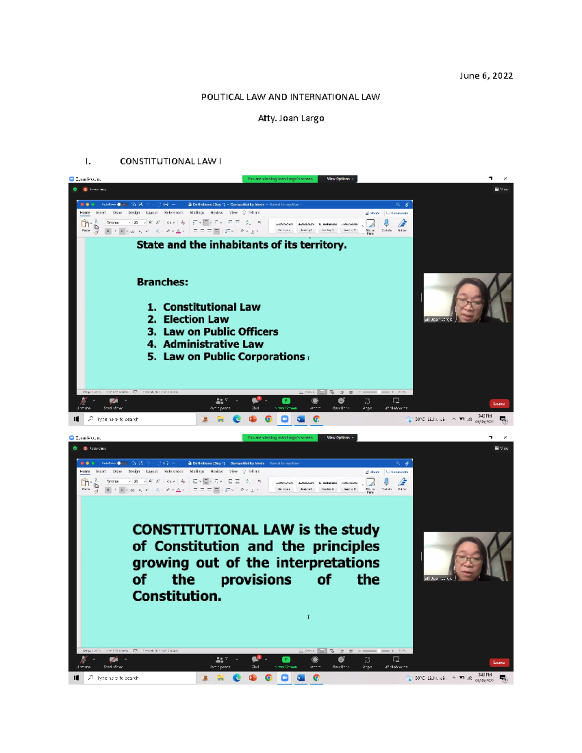 Political law review - June 6, 2022 POLITICAL LAW AND INTERNATIONAL LAW ...