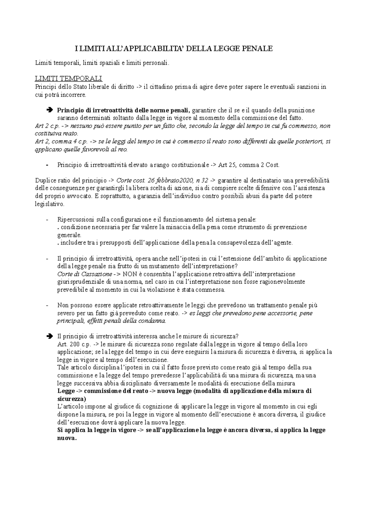 Limiti all'applicabilità della legge penale - I LIMITI ALL ...