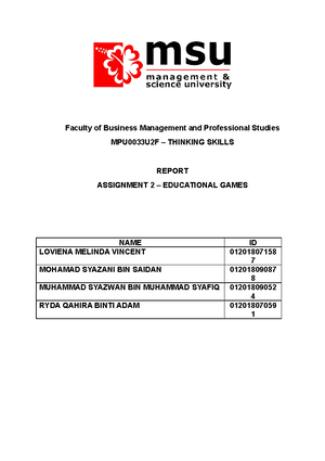 MSU Malaysia - Management and Science University - Studocu