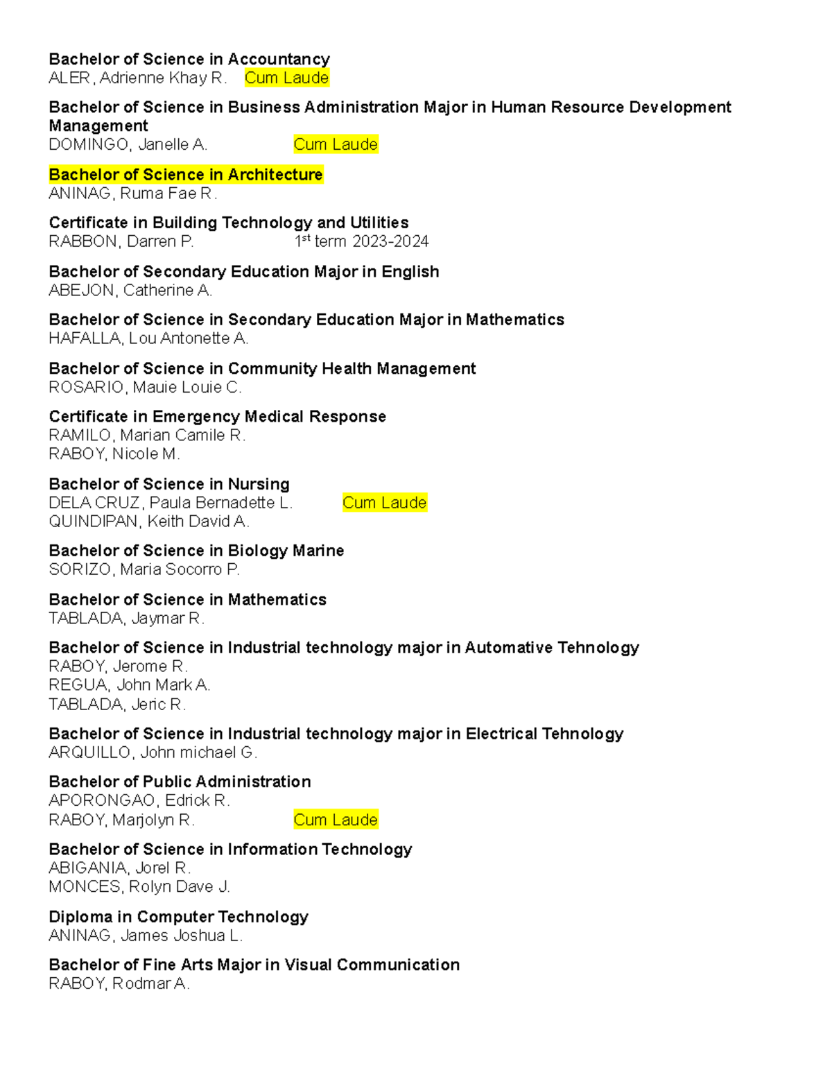 cor- unp- lecture notes - Bachelor of Science in Accountancy ALER ...