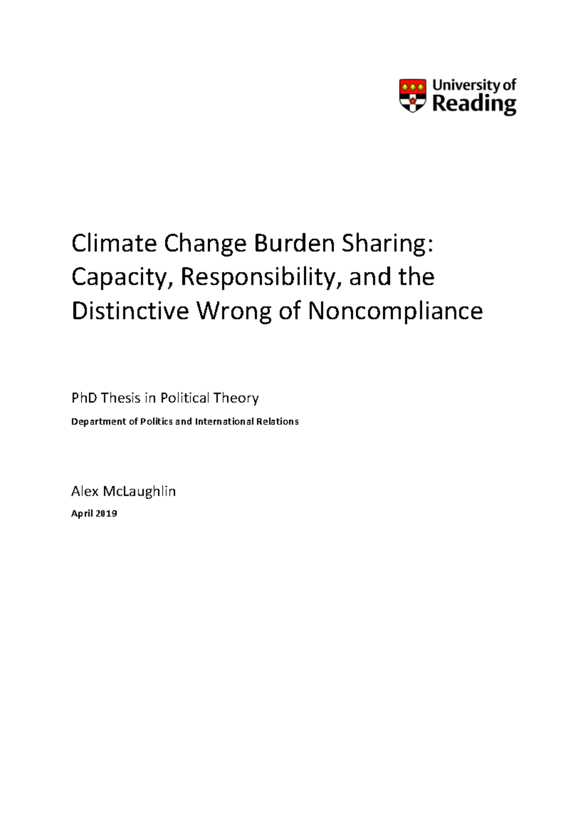 23870105 Mc Laughlin Thesis - Climate Change Burden Sharing: Capacity ...