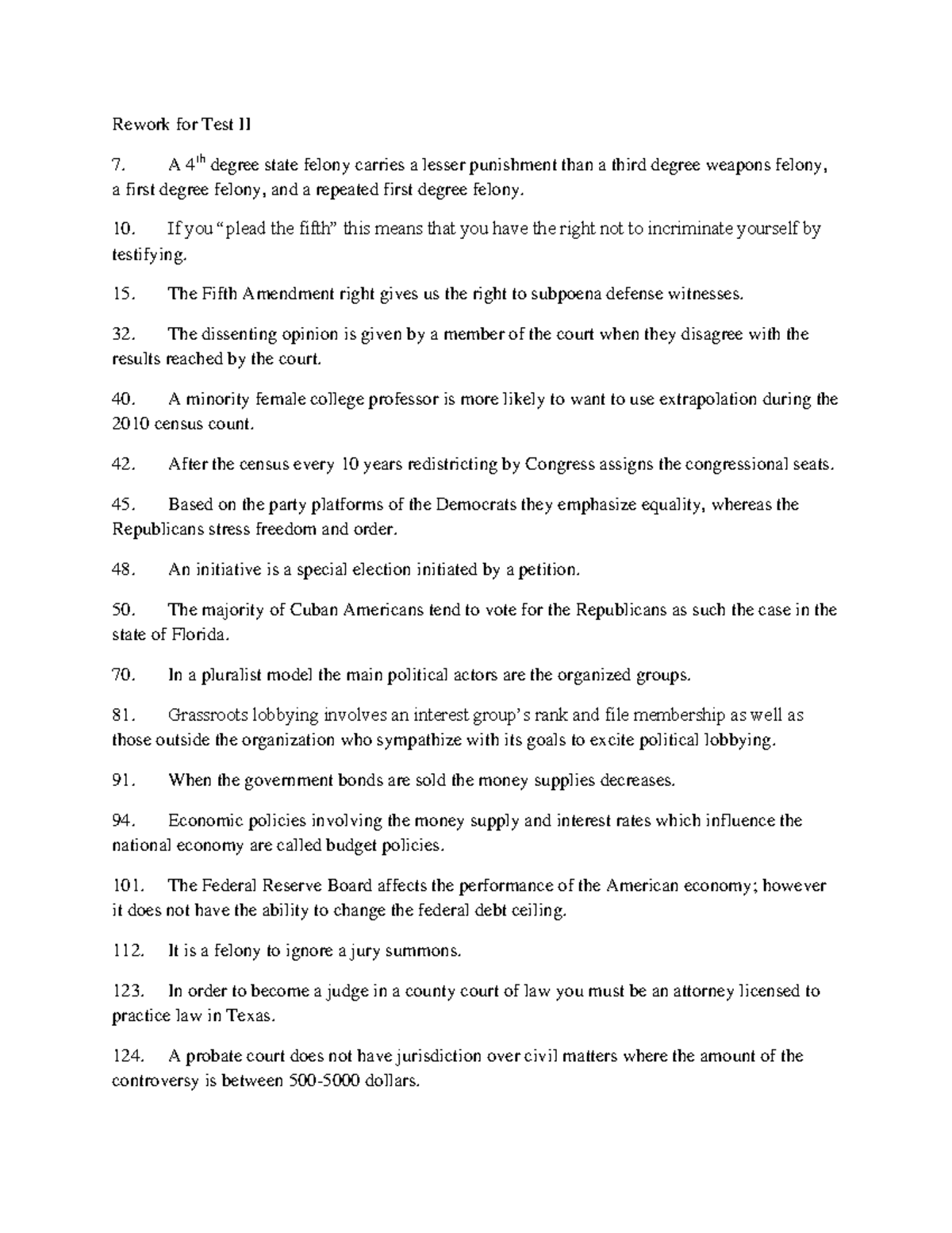 Rework for Test II - A vocabulary test review - Rework for Test II 7. A ...