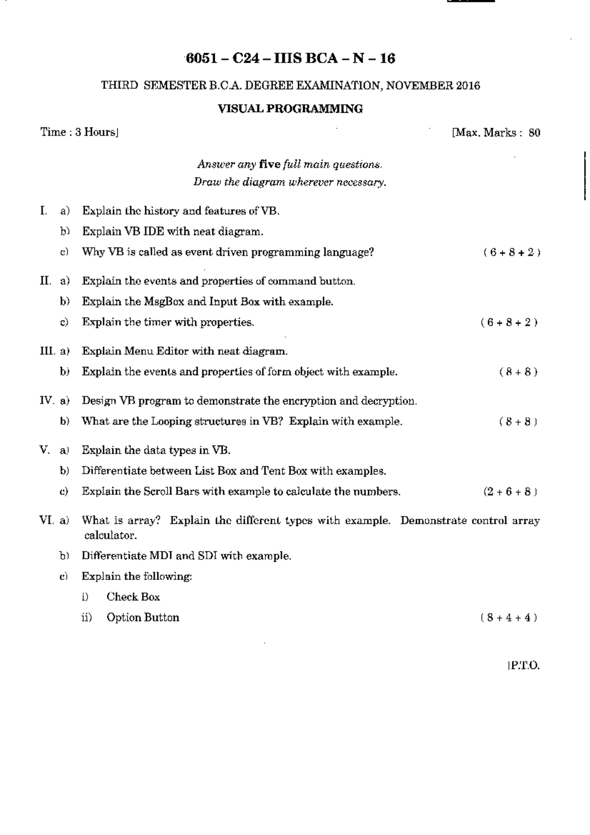 November 2016 Question Paper - Visual Basic - Studocu