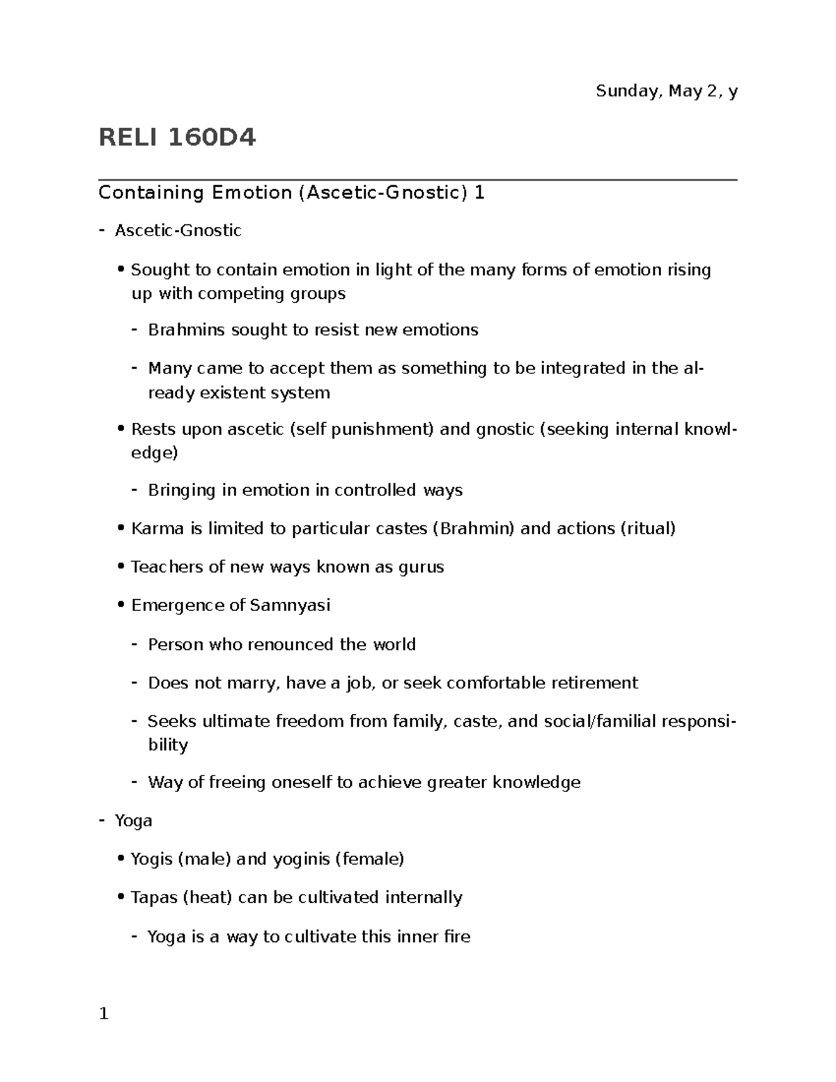 Lecture 21 - Containing Emotion (Ascetic-Gnostic) 1 - Sunday, May 2, y ...