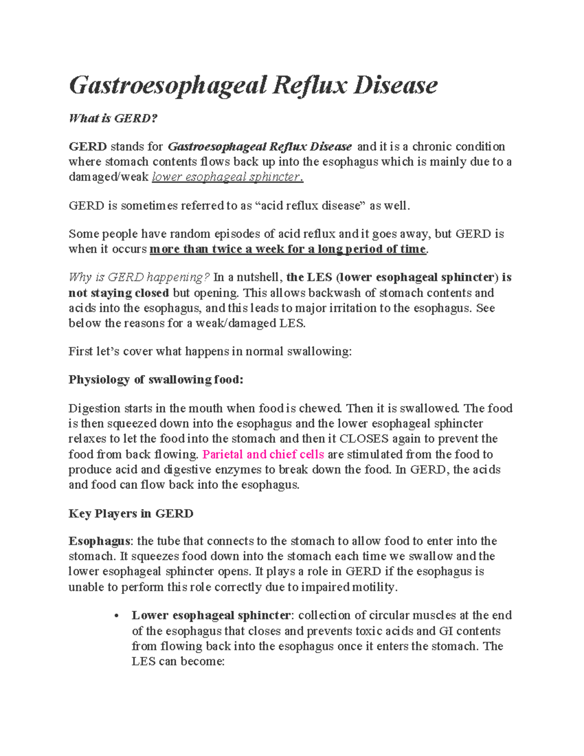 Gastroesophageal Reflux Disease - GERD is sometimes referred to as ...