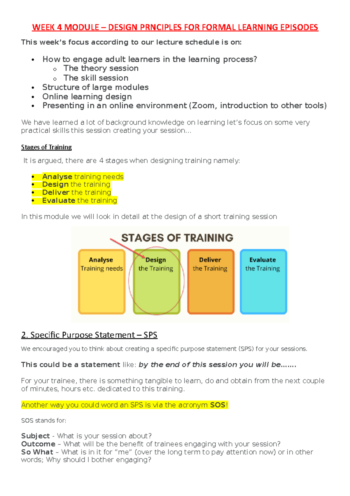 WEEK 4 Module - lecture week 4 - WEEK 4 MODULE – DESIGN PRNCIPLES FOR ...